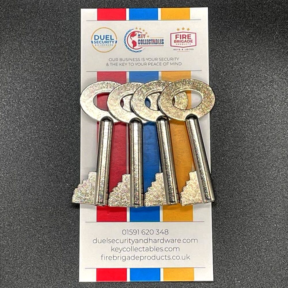 Duel Security FB14 Fire Brigade Genuine Large Yellow Padlock Key Pack of 4