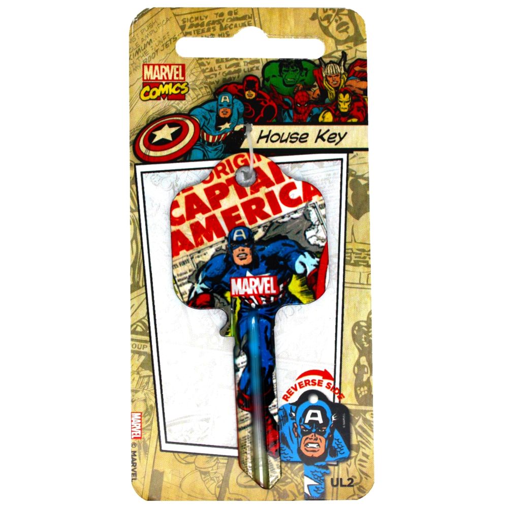 Marvel Originals Captain America Licensed Universal 6-Pin Cylinder Key ...