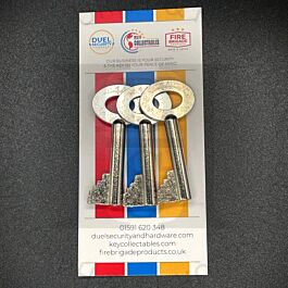 Duel Security FB14 Fire Brigade Genuine Large Yellow Padlock Key Pack of 3
