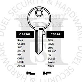 Cisa Copy CSA26 Or CSA26L Cylinder Key Blanks
