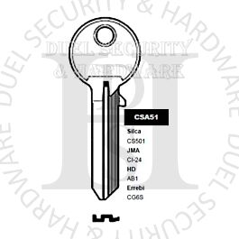 Cisa Copy Orion CSA51 Cylinder Key Blanks Silca CS501 JMA CI-24 HD AB1 ...