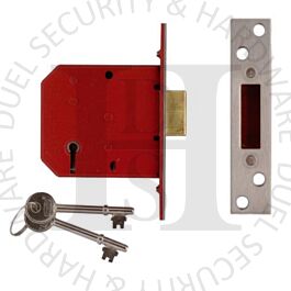 Union 2101 65mm 5 Lever Mortise Deadlock Satin Chrome