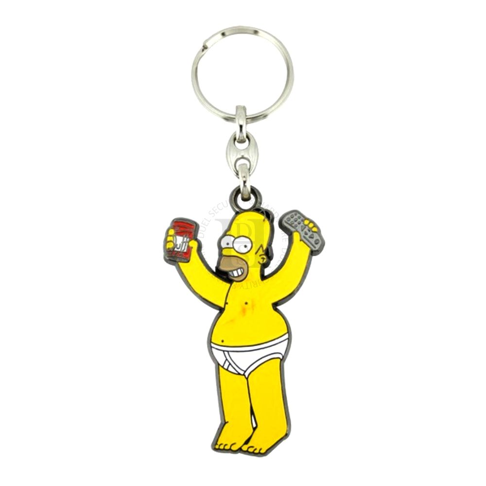 The Simpsons Homer Simpson Beer Enamelled Licensed Keychain-Keyring