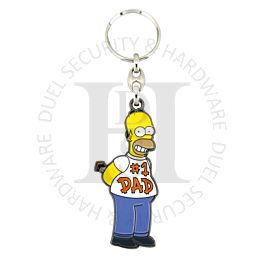 The Simpsons Homer Simpson No.1 Dad Enamelled Licensed Keychain-Keyring